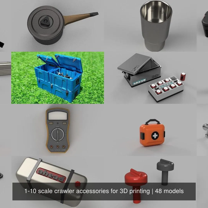 3D Printable 1/10 Scale RC Crawler Accessories Bundle by Ian Jim