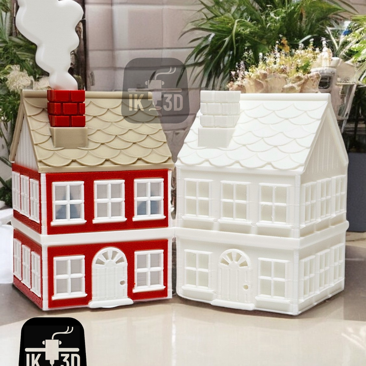 3D Printable Light Up House For Tealights and Fairy Lights Multiparts ...