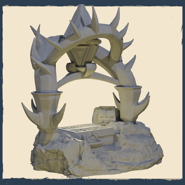 3D Printable Altar on Rock - Free STL model by Thorn's Forge