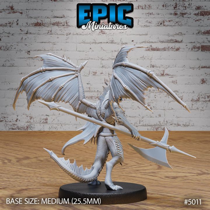 3D Printable Draconic Demon Silver / Winged Fire Lord / Dragonborn ...