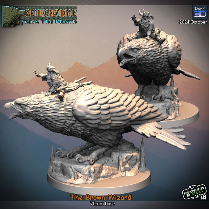 3D Printable The Brown Wizard by Papel 3D