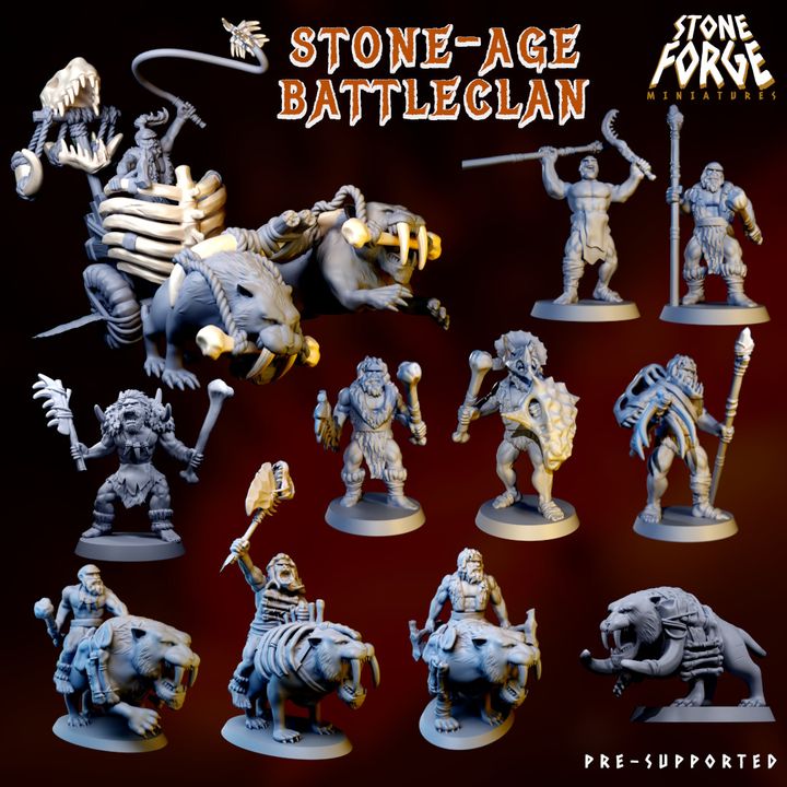 3D Printable Stone Age Battleclan by Stone Forge