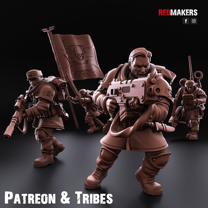 3D Printable Shock Troops – Command Squad of the Imperial Force by RedMakers