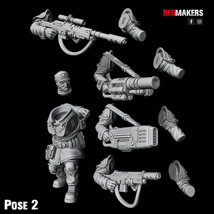 3D Printable Shock Troops – Command Squad of the Imperial Force by RedMakers