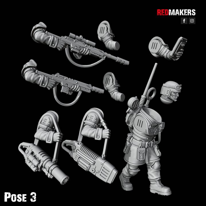 3D Printable Shock Troops – Command Squad of the Imperial Force by RedMakers