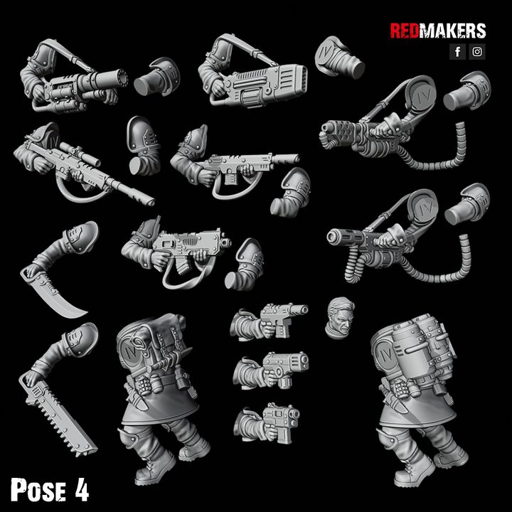 3D Printable Shock Troops – Command Squad of the Imperial Force by RedMakers