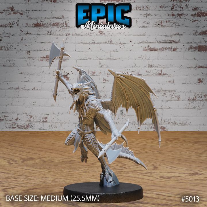 3D Printable Draconic Demon Silver Attack / Winged Fire Lord ...