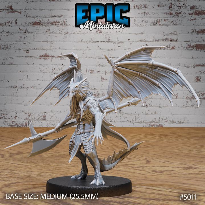 3D Printable Draconic Demon Silver Set / Winged Fire Lord / Dragonborn ...
