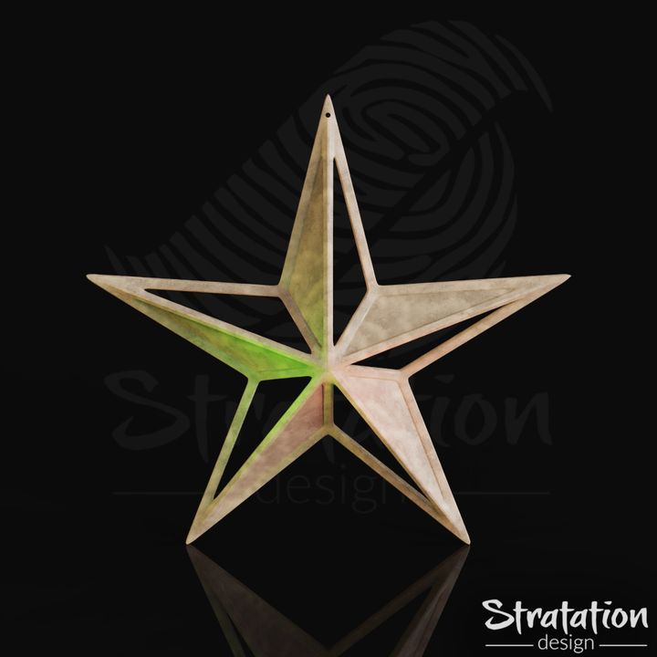 3D Printable Prism Star Ornament by Stratation Design