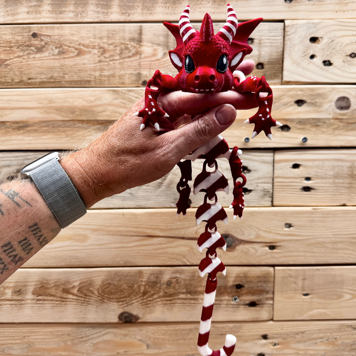 3D Printable Candy Cane Dragon by ENIQUE3D