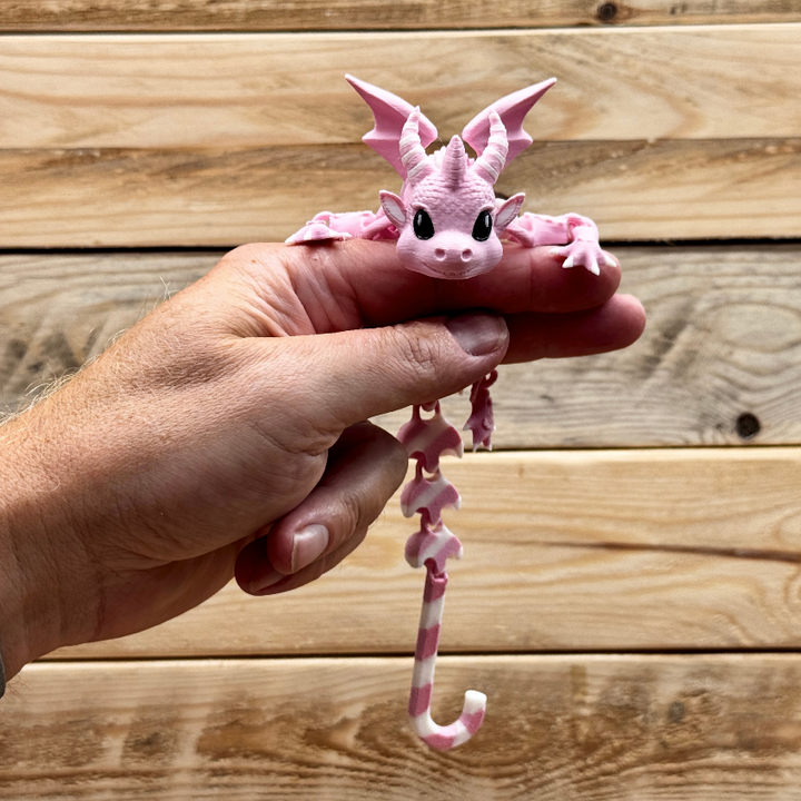 3D Printable Candy Cane Dragon by ENIQUE3D