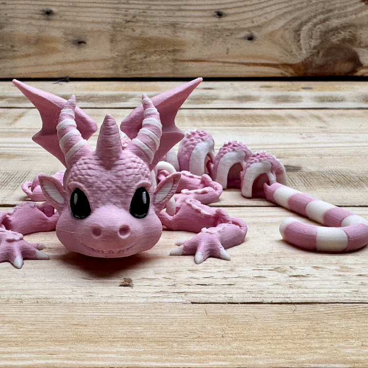 3D Printable Candy Cane Dragon by ENIQUE3D