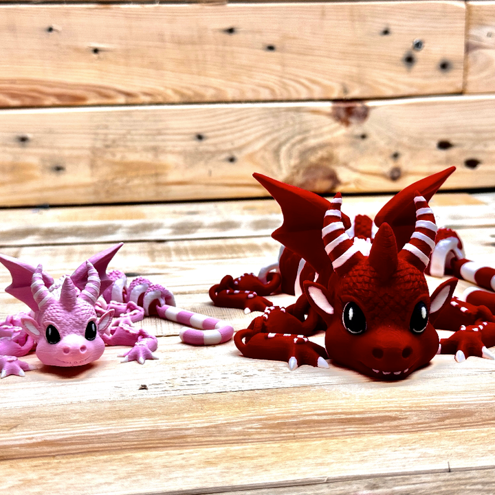 3D Printable Candy Cane Dragon by ENIQUE3D