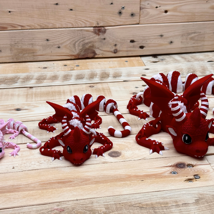 3D Printable Candy Cane Dragon by ENIQUE3D