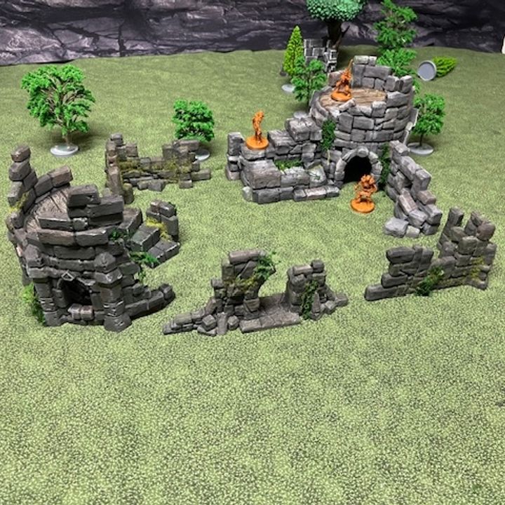 3D Printable Modular ruins set 1 by RFIPRINTS