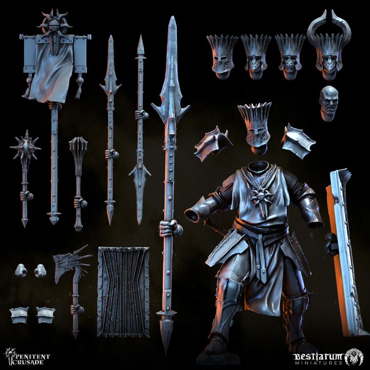 3D Printable Bulwarks: Multipart Kit | Penitent Crusade | Paladin by ...