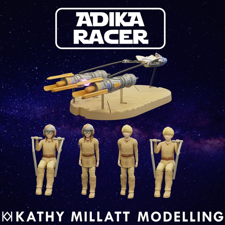 3D Printable Adika Galactic Racer and Mini by Kathy Millatt Modelling