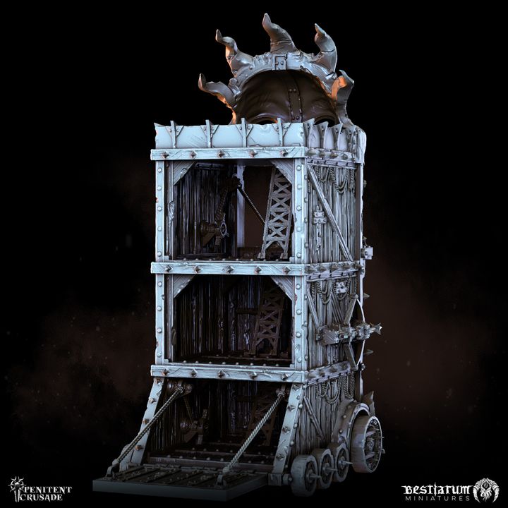 3D Printable Siege Tower | Penitent Crusade by Bestiarum Miniatures