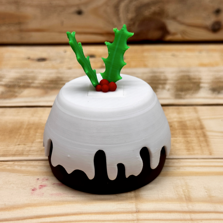 3D Printable Christmas Pudding Container by ENIQUE3D