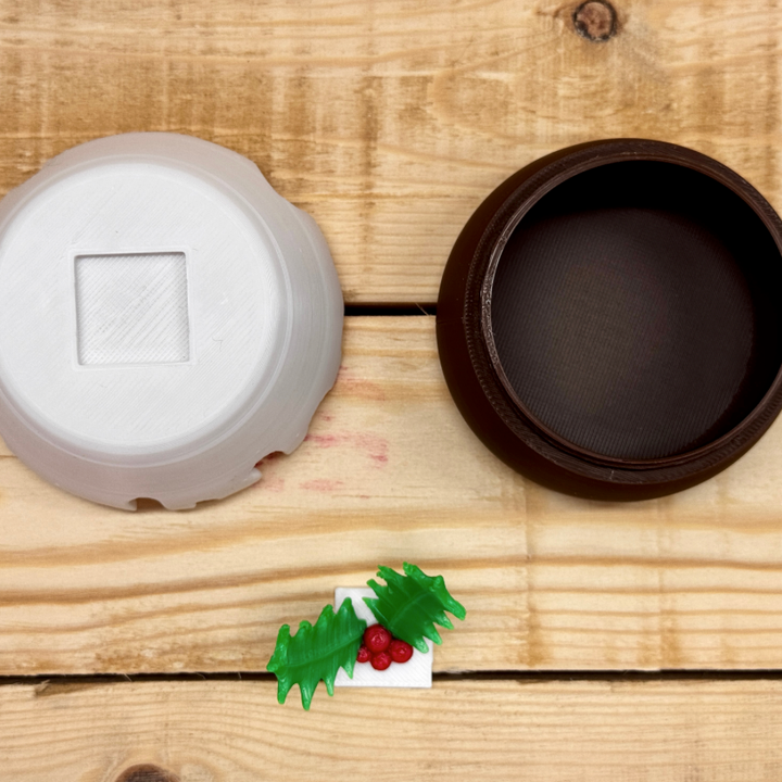 3D Printable Christmas Pudding Container by ENIQUE3D