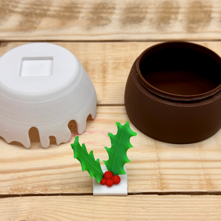 3D Printable Christmas Pudding Container by ENIQUE3D
