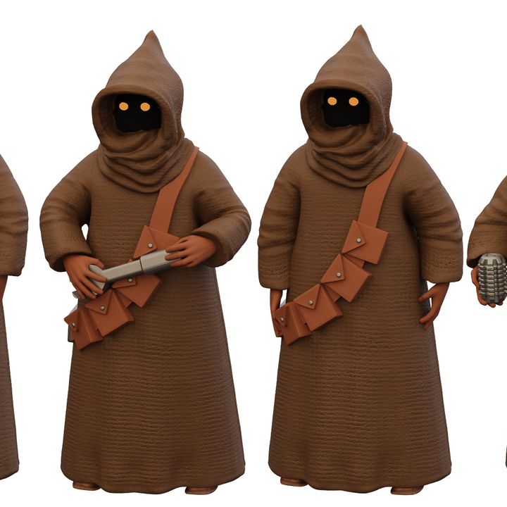 3D Printable Cloaked Thieves by Kathy Millatt Modelling
