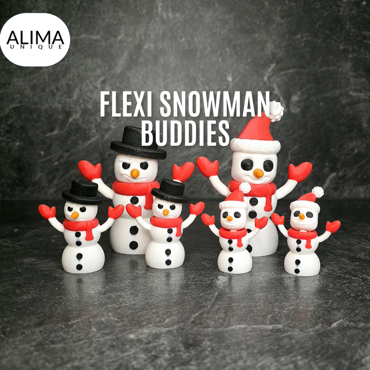 3D Printable Flexi Snowman Buddies by ALIMA UNIQUE DESIGNS