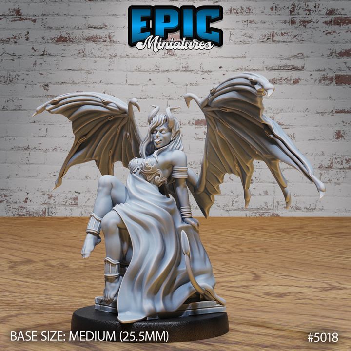 3D Printable Succubus Demon Sitting / Female Devil Magician / Demonic ...