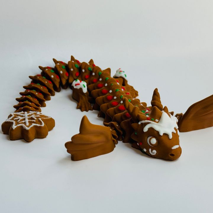 3D Printable Gingerbread Dragon by Tealcat creative by Teal Cat Creative