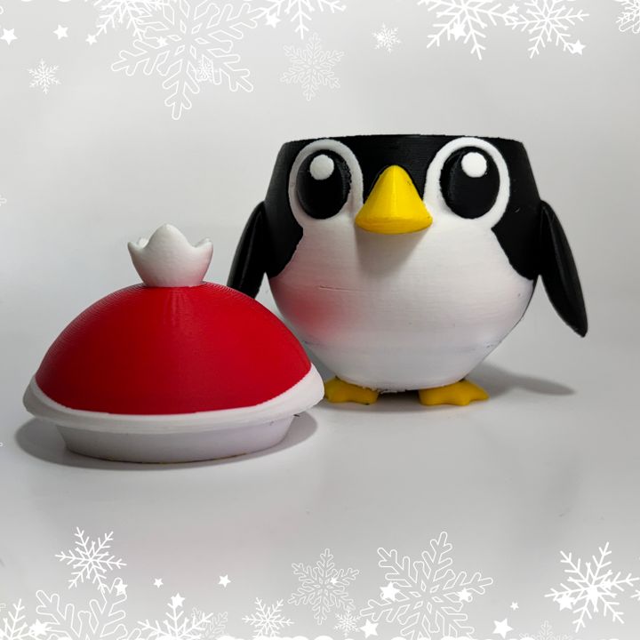 3D Printable Penguin container by Teal Cat Creative by Teal Cat Creative