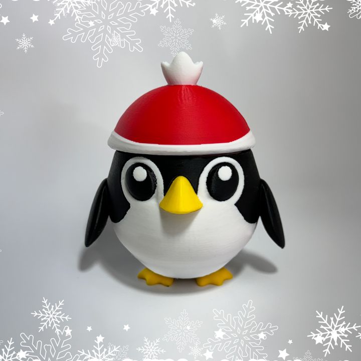 3D Printable Penguin container by Teal Cat Creative by Teal Cat Creative
