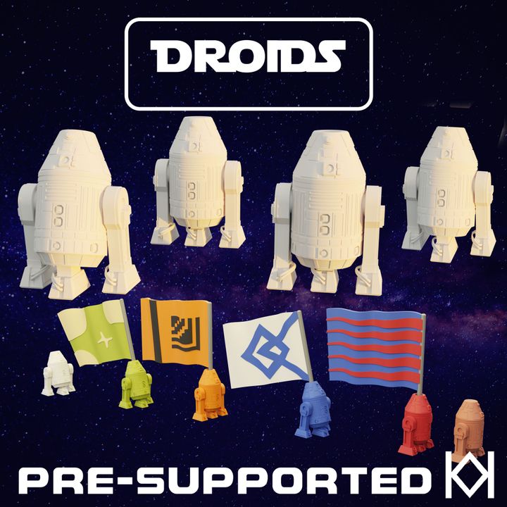 3D Printable Droids Miniatures by Kathy Millatt Modelling