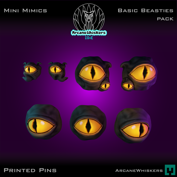 3D Printable Mini Mimics, Basic Beasties pack by Arcane Whiskers