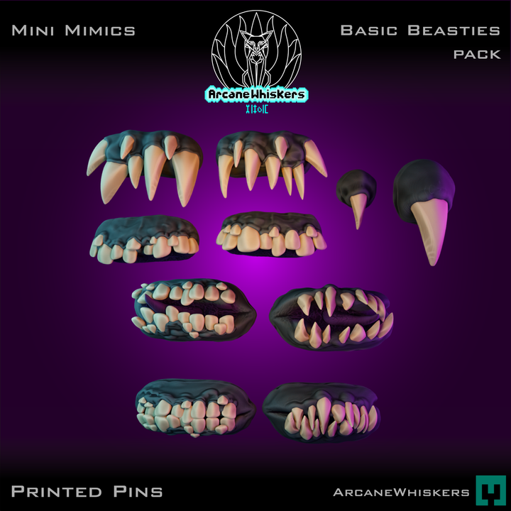 3D Printable Mini Mimics, Basic Beasties pack by Arcane Whiskers