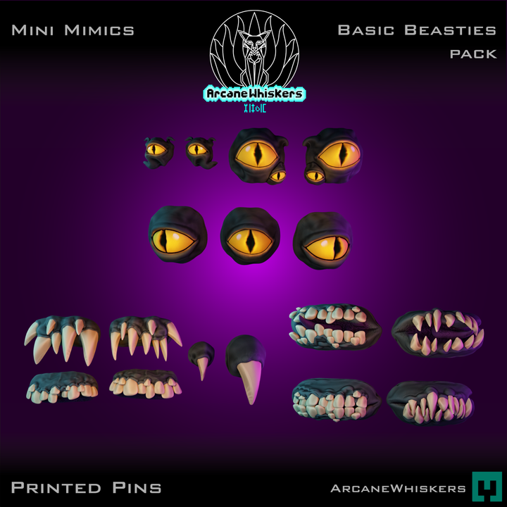 3D Printable Mini Mimics, Basic Beasties pack by Arcane Whiskers