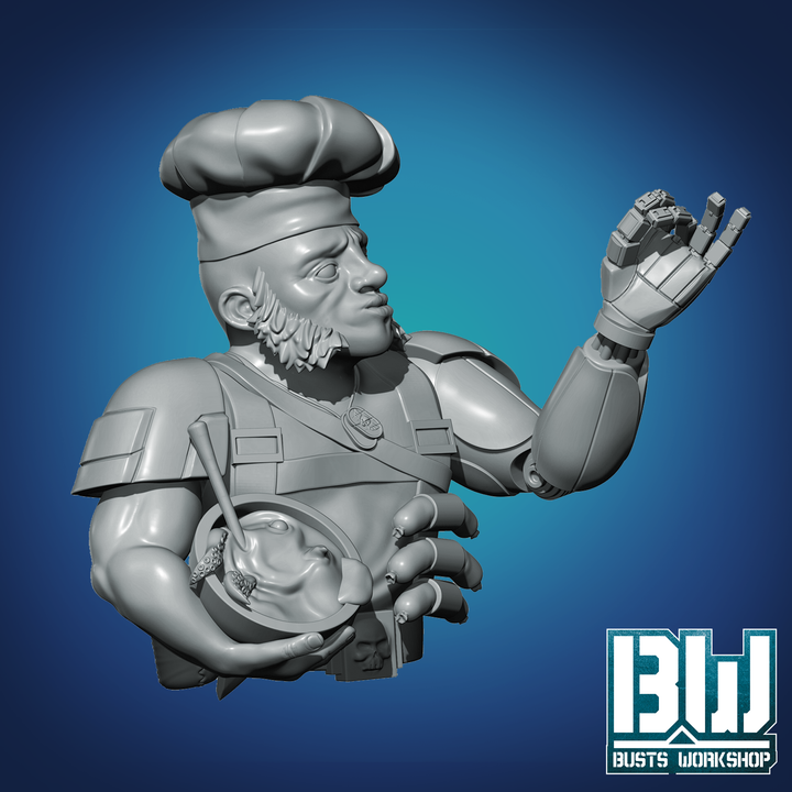 3D Printable Hive World Halfling Chef (55mm Bust) by Busts Workshop