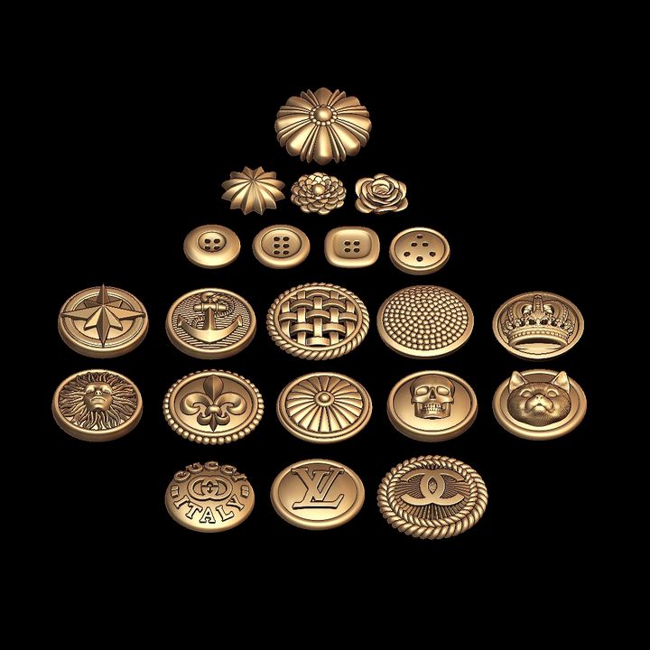 3D Printable BUTTONS by 3Dimontis