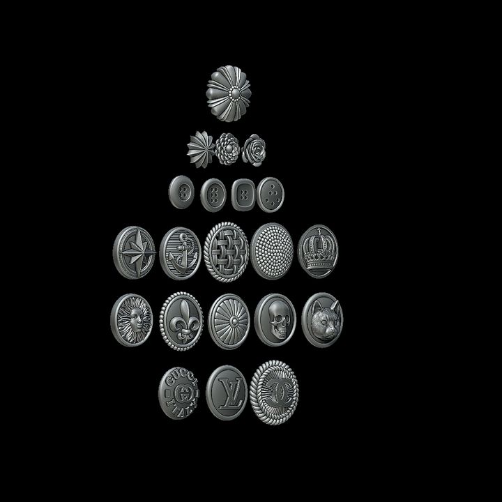 3D Printable BUTTONS by 3Dimontis