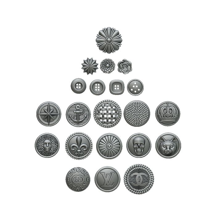 3D Printable BUTTONS by 3Dimontis