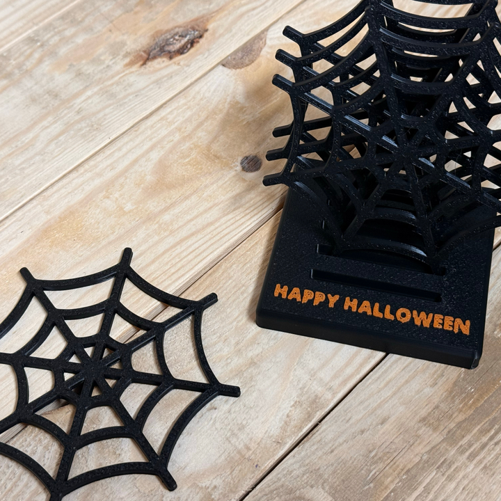3D Printable Cobweb Coaster (set of 4) by ENIQUE3D