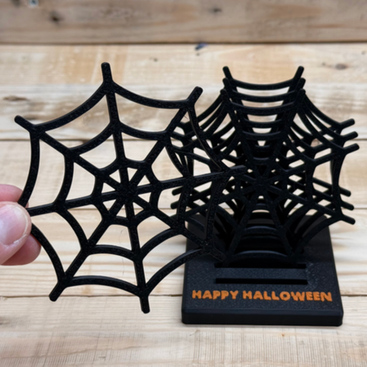 3D Printable Cobweb Coaster (set of 4) by ENIQUE3D