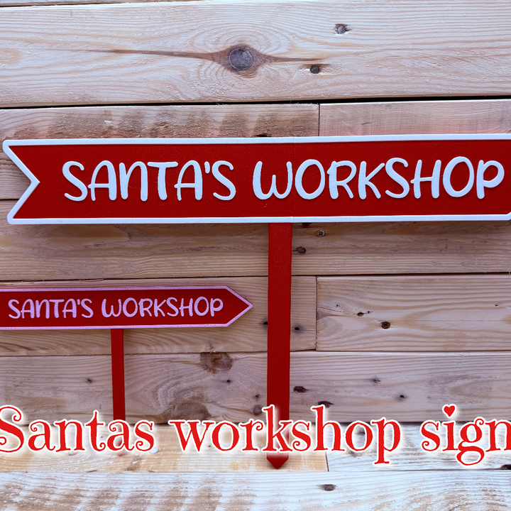 3D Printable Santa’s Workshop Sign by ENIQUE3D