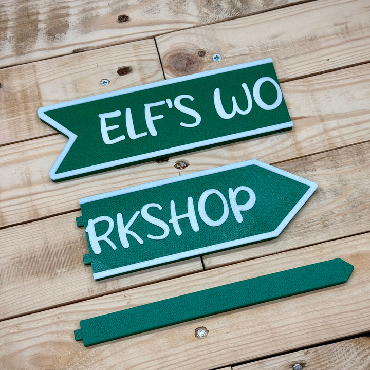 3D Printable Elf Workshop Sign by ENIQUE3D