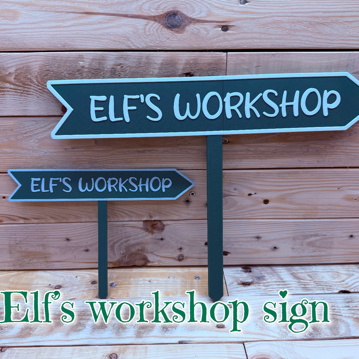 3D Printable Elf Workshop Sign by ENIQUE3D