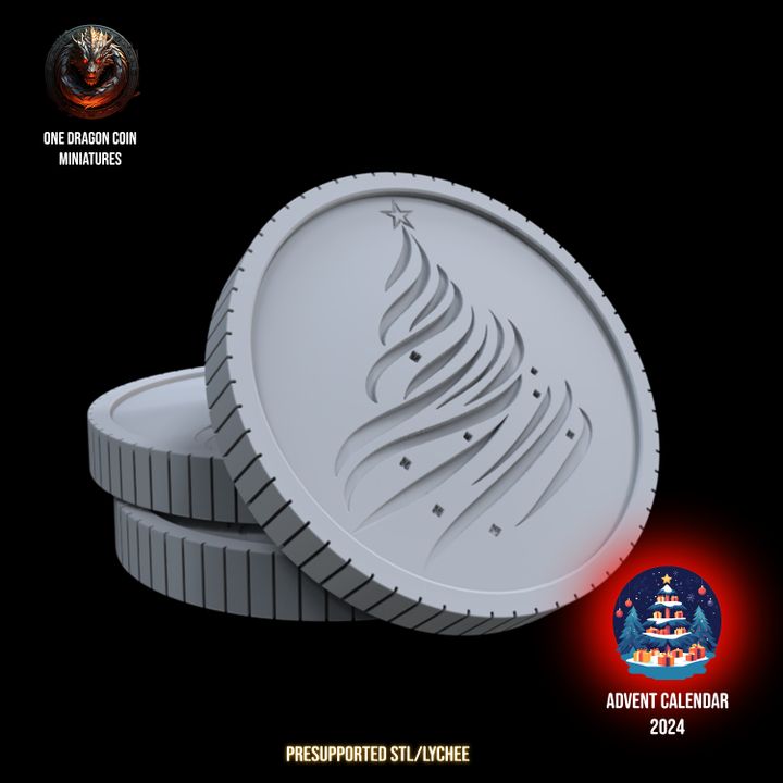 3D Printable Christmas Coin - Token by Spirit of Resin Miniatures