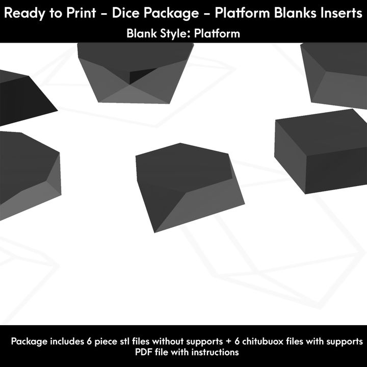 3D Printable Platform Blank Dice Masters – Ready to Print -6 Piece Set ...