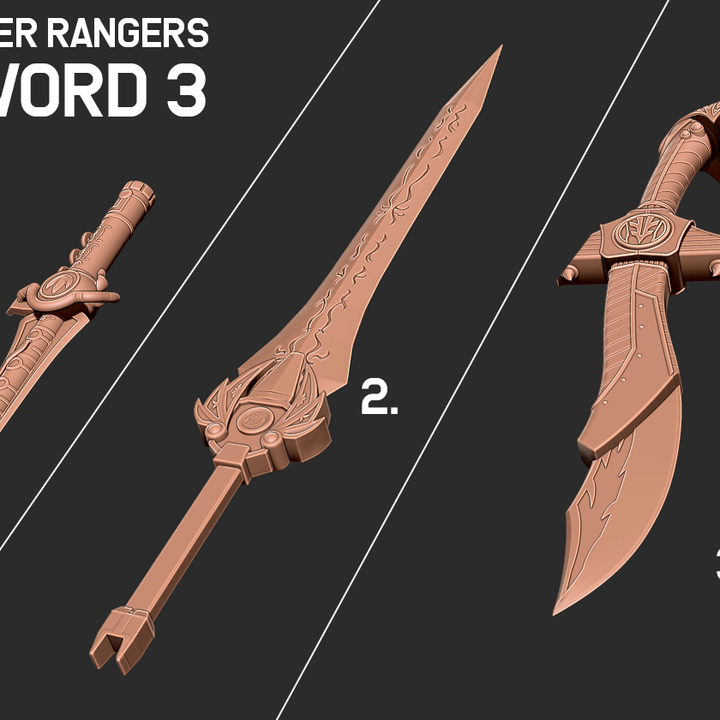 3D Printable Power rangers sword collection by Printhub