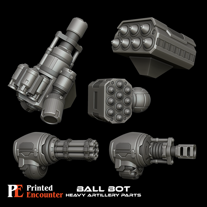 3D Printable Ball Bot - Heavy Artillery by Printed Encounter