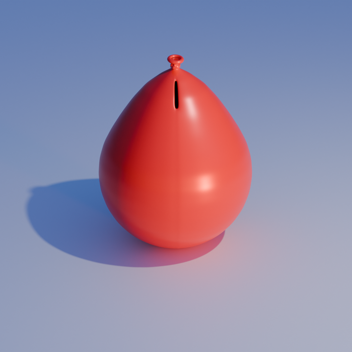 3D Printable Balloon piggy bank by oz tzemach