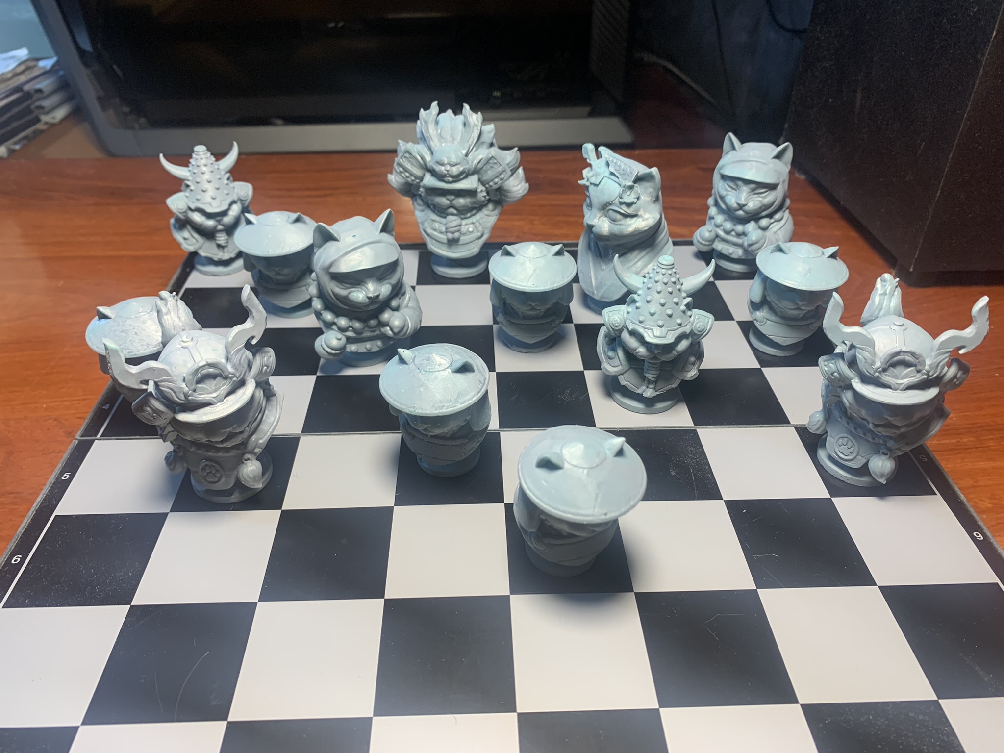 3D Printable Chess Cat Samurai by Art of V